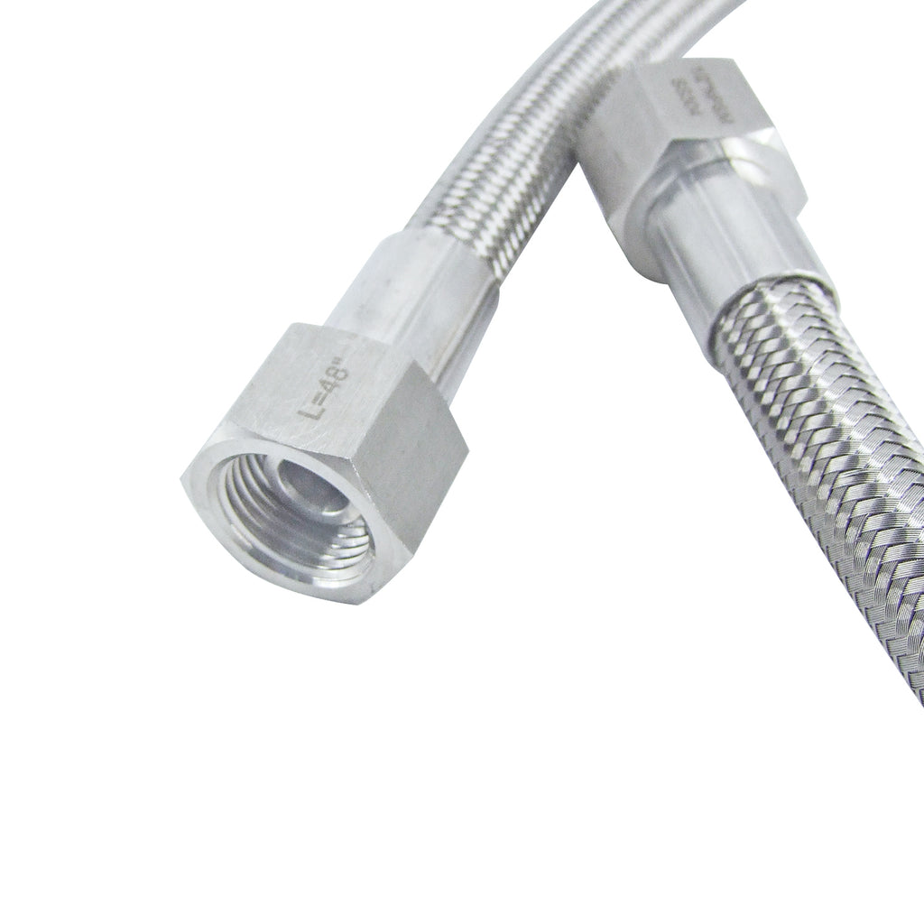 1/2" Female NPT Stainless Braided Hoses, w/ PTFE Liner, - 300PSI | ShopHFS