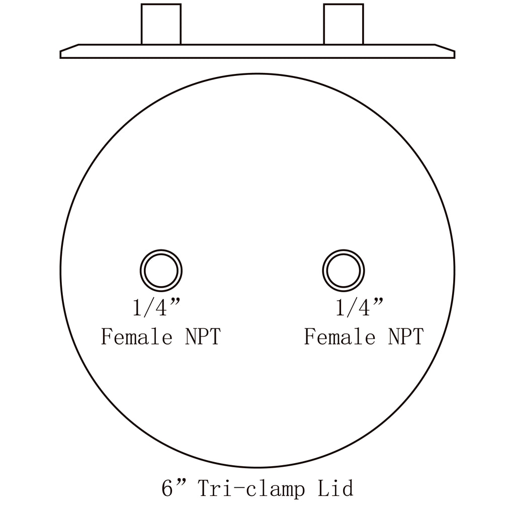 Extraction Tank Lid Tri Clamp 6" w/ (2) 1/4" FNPT | ShopHFS